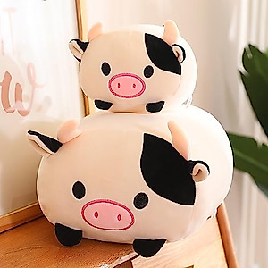 Cow Plush Pillow, 16 inch Kawaii Cow Stuffed Animal Toy Soft Cow Plushie Animal Pillows Toy Gifts for Boys and Girls