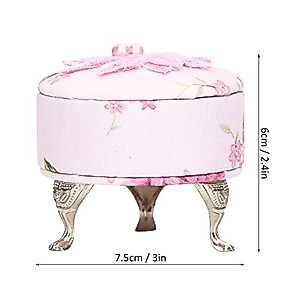 Agatige Baby Toys Jewelry Storage Box, Openable Cover Lace Flower Soft Cloth Kids Jewelry Box for Home Decoration