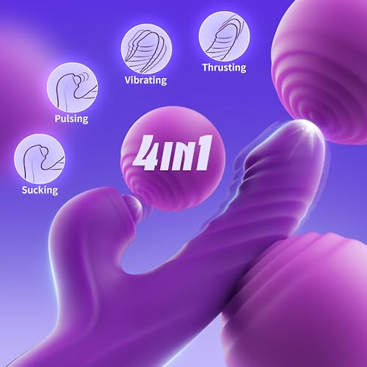 Sex Toys for Women Thrusting Dildo - Sex Toy Rabbit Vibrator with 10 Vibration 7 Thrust Mode with Licking, G Spot Clitoral Vibrators Adult Toys for Couple Adult Sex Toys & Games