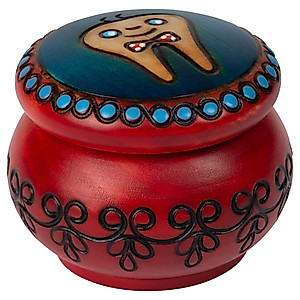 HlpiAMok Aeiniweraabbcc SPPRANDOM TOOTH FAIRY BOX Polish Handmade Wooden Round Boy's Tooth and Curl Box First Tooth Keepsake Box