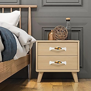 RODAILYCAY Shell 4 Packs Kitchen Drawer Pulls, Crystal Glass Cabinet Handles Pulls, Cupboard Door Knobs, Kitchen Hardware Pulls for Dresser Drawers