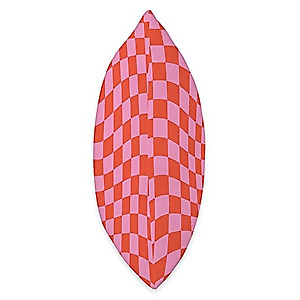 Cool Checkered Designs by LOU Classic Checker Checkerboard Wavy Pink Red Throw Pillow, 18x18, Multicolor