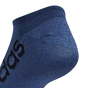 adidas Men's Linear Superlite II 6-Pack No Show, Night Marine Blue/Crew Blue/Legend Ink Blue, Large