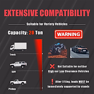 BIG RED 20 Ton Hydraulic Aluminum Alloy Pump/Pneumatic Quick Lift Welded Car Bottle Jack, Longer Lifespan, Ideal for Car, Pickup, Truck, SUV, Industrial Engineering