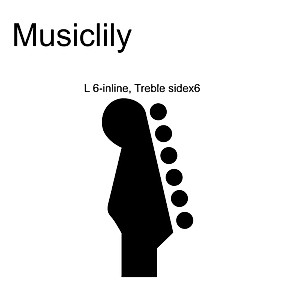 Wilkinson Left Handed 6-in-line E-Z-LOK Guitar Tuners 6L Tuning Pegs Keys Machine Heads Set for Fender Strat/Tele Style Electric Guitar, Chrome