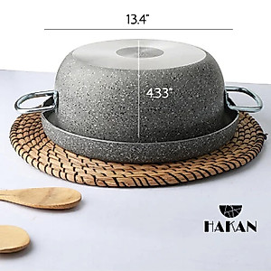 Traditional Maqluba Cooking Pot with Tray, Nonstick Granite Coated Maklouba Pot and Tray, Cooking Pot with Tray for Flipping, Even Heat Distribution, 2 Pcs