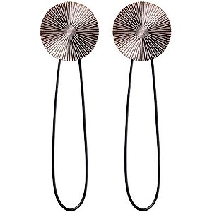 Magnetic Curtain Tiebacks Clips Decorative Rope Holdbacks, 2 Pack Sector Tie Backs Weave Holder for Window Draperies Hold Curtains Drape Ties Backs Holdback, Bedroom Home Décor (2, Rose Gold)