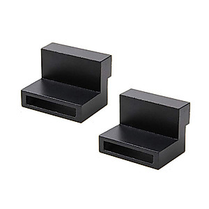 PeggyHD Barn Door Stopper for Track Sliding Door Hardware Flat Rail Roller Stop Limit Device Black 2pcs Set