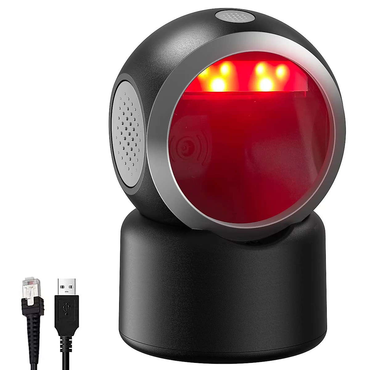 2D Desktop Barcode Scanner.Omnidirectional Hands-Free Barcode Reader. with Automatic Sensing Scanning QR Screen Scanning Platform Scanner for Warehouse, Supermarket, Retail Store, Bookstore Pos System