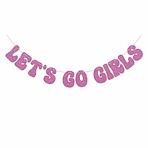 Let's Go Girls Banner for Western Cowgirl Bachelorette Party Birthday Party Last Rodeo Bachelorette Party Decorations Rose Gold Glitter