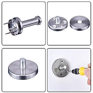 EBOOT 6 Pieces Stainless Steel Wall Mount Robe Hook Coat Hook Towel Wall Hook (2 Inch, Silver)