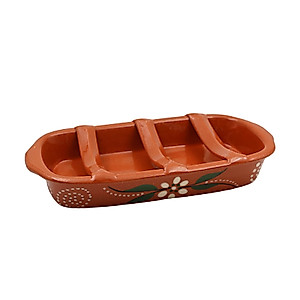 Hand Painted Terracotta Portuguese Rectangular Sausage Roaster