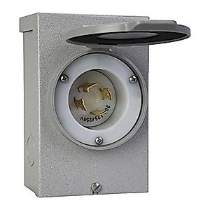 Reliance Controls Generators Up to 7,500 Running Watts PB30 30-Amp NEMA 3R Power Inlet Box, Gray