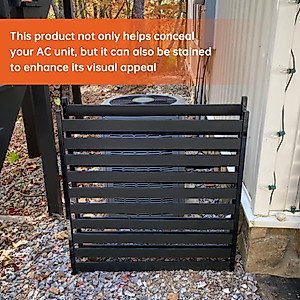 POKUULA Privacy Screens 42" H x 38" W No-Dig Wooden Patio Privacy Screen Outdoor for Trash Cans, Pool Equipment, Air Conditioning Units (2 Panels) Unassembled,Pine (Privacy Screens)