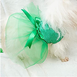 St Patricks Day Dog Costume St Patrick's Day Dog Decorations Supplies Dog Clothes Summer Pet Dresses Irish Day St. Patrick's Day Mardi Gras Dog Tutu Skirt Irish Corgi Dog Clothes
