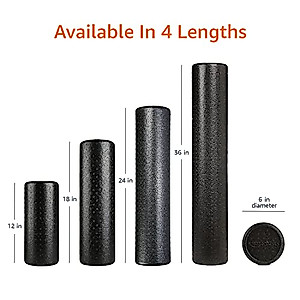 Amazon Basics High Density Foam Roller for Exercise and Recovery, 24 Inches, Black