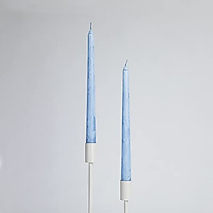 CANDWAX 10 inch Unscented Candles Set of 4 - Dripless Taper Candles Colored As Frost - Long Tapered Candles Ideal As Dinner Candles, Candle Décor and Wedding Candle - Light Blue Candlesticks