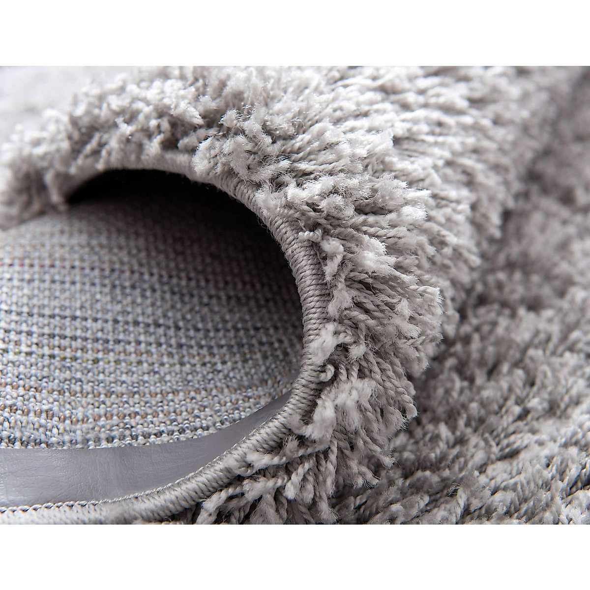 Unique Loom Solid Shag Collection Area Rug (8' x 11' Rectangle Cloud Gray)