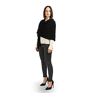Dalle Piane Cashmere - Stole 100% cashmere - Made in Italy, Color: Black, One size
