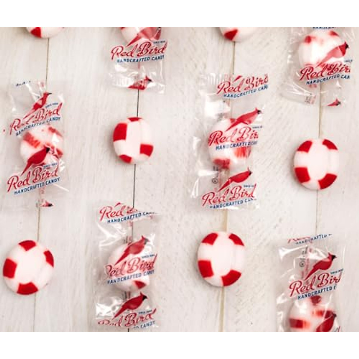 Red Bird Soft Peppermint Candy Puffs, 18 oz Bucket of Mints Individually Wrapped, Non-GMO Verified, Kosher