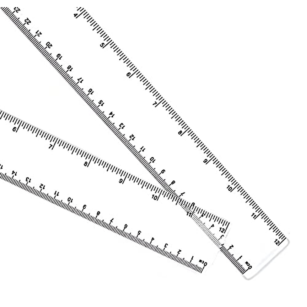 Kyweel 2 Packs of Plastic Ruler Measuring Tools, Suitable for Schools, Offices, Homes, with Inches and Metric (Transparent, 12 Inches)