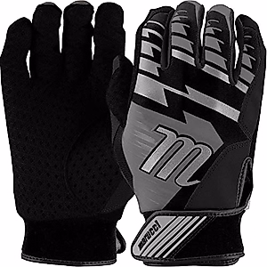 Marucci Tesoro Baseball Batting Gloves, Black, Small