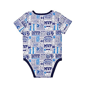 Paw Patrol Nickelodeon Boys’ Chase, Marshall and Rubble 3 Pack Bodysuits for Newborn and Infant – Blue/Grey