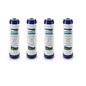 NU Aqua Platinum Series Reverse Osmosis Water Filtration System Replacement Granular Activated Carbon GAC Filters Universal RO System Cartridges (4)