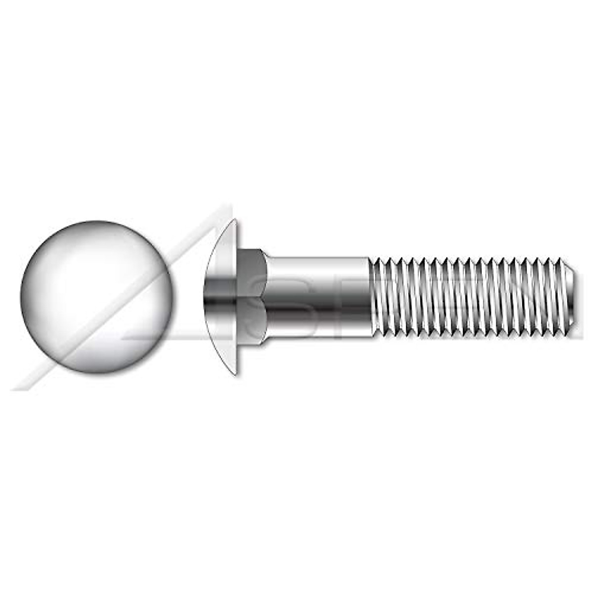 (100 pcs) M8-1.25 X 120mm, DIN 603 / ISO 8677, Metric, Carriage Bolts, Round Head, Square Neck, A2 Stainless Steel