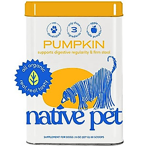 Native Pet Organic Pumpkin for Dogs (8 oz) - All-Natural, Organic Fiber for Dogs - Mix with Water to Create Delicious Pumpkin Puree - Prevent Waste with a Canned Pumpkin Alternative! (8 oz)
