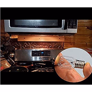 Light Bulb for Whirlpool Microwave - Microwave Light Bulb Fits for Whirlpool Maytag GE Amana Over The Range Hood Microwave, Dimmable with 125V 40W E17 Base, Kitchen Night Light, Repalce 8206232A (2)