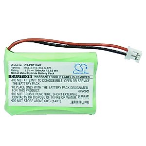 Replacement Battery for IntelliFax-1960c, IntelliFax-2580c, MFC-885cw, BCL-D70, FAX-1960C, MFC-2580c, fits Part Number BCL-BT, LT0197001,3.6V Ni-MH 700mAh/2.52Wh