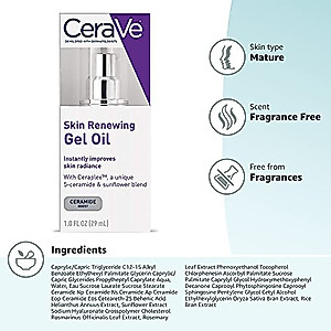 CeraVe Anti Aging Gel Serum for Face to Boost Hydration | With Ceramide Complex, Sunflower Oil, and Hyaluronic Acid | 1 Ounce