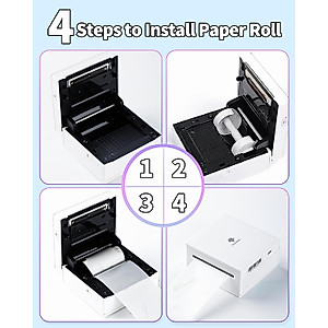 Phomemo Thermal Paper Transparent for M02 M03 M04 Series Mini Printer, M02 Printer Paper, Thermal Adhesive Sticker Paper for Note, Label, Picture, 50mm x 3.5mm, 3-Rolls