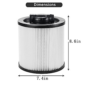 DXVC6910 Replacement Filter for DEWALT Wet/Dry Vacuum Cleaners-Regular 6-16 Gallon 2 Pack