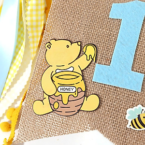 Winnie High Chair Banner - Winnie 1st/first Birthday Party Decorations,winnie One High Chair Banner,1st Birthday Highchair Decor, Winnie Party Decorations, Photo Prop Winnie Baby Shower Smash Cake