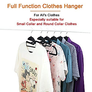 50 Pack Non-Slip Velvet Hangers Suit Clothes Hanger Space Saving Hangers 15~20LBS Heavy Duty Hangers 17.7inch (Black)