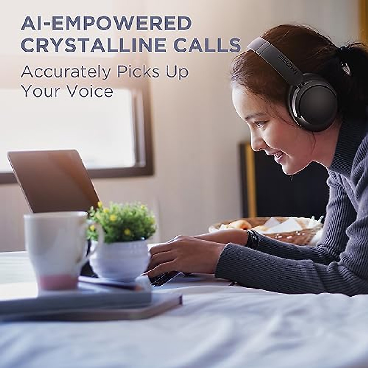 1MORE SonoFlow SE Active Noise Cancelling Wireless Headphones, Over Ear Bluetooth Headphones with DLC Dynamic Driver, 70H Playtime, Clear Calls, Custom EQ via app