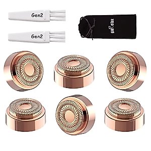 Gurelax Replacement Heads for Facial Hair Remover, Gen 2 Replacement Blades Intended for Finishing Touch Flawless Hair Removal, Painless Razor Head for Face with Flannel Bag