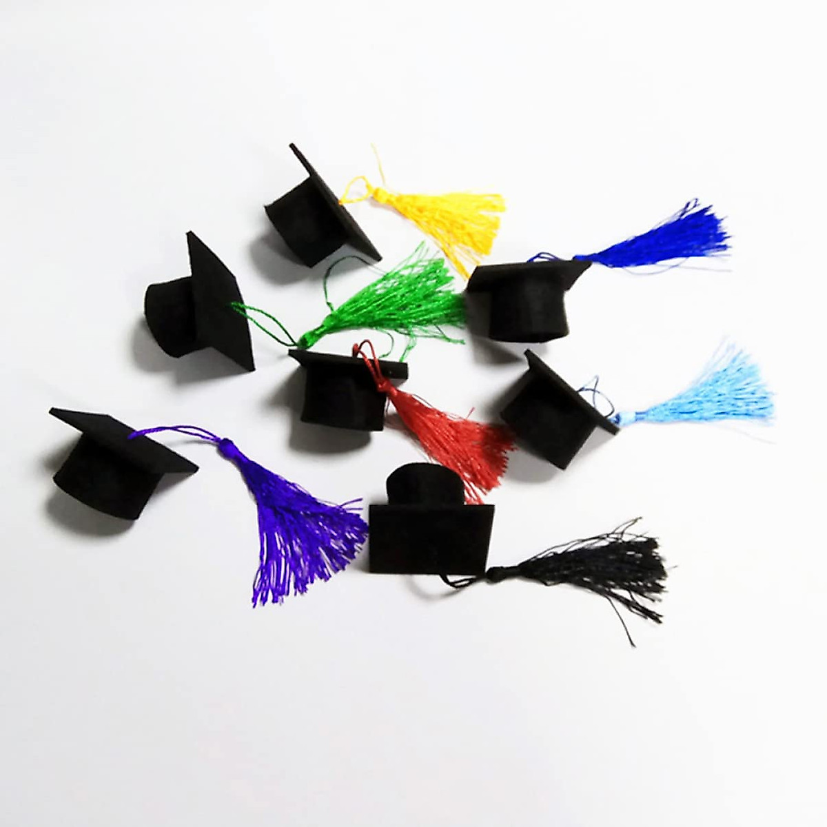 Operitacx 12 Pcs Bottle Toppers Doctoral Cap Tassel Wine Mini Graduation Caps for Cupcakes Drinker Bottle Topper Mini Graduation Hat Doctoral Cap with Tassels Brim Hat Miniature Preschool
