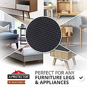 X-Protector Non Slip Furniture Pads for Hardwood Floors 32 PCS 2” - Round Anti Slip Furniture Pads - Self-Adhesive Rubber Furniture Pads Non Slip - Ideal Furniture Stoppers to Prevent Sliding!