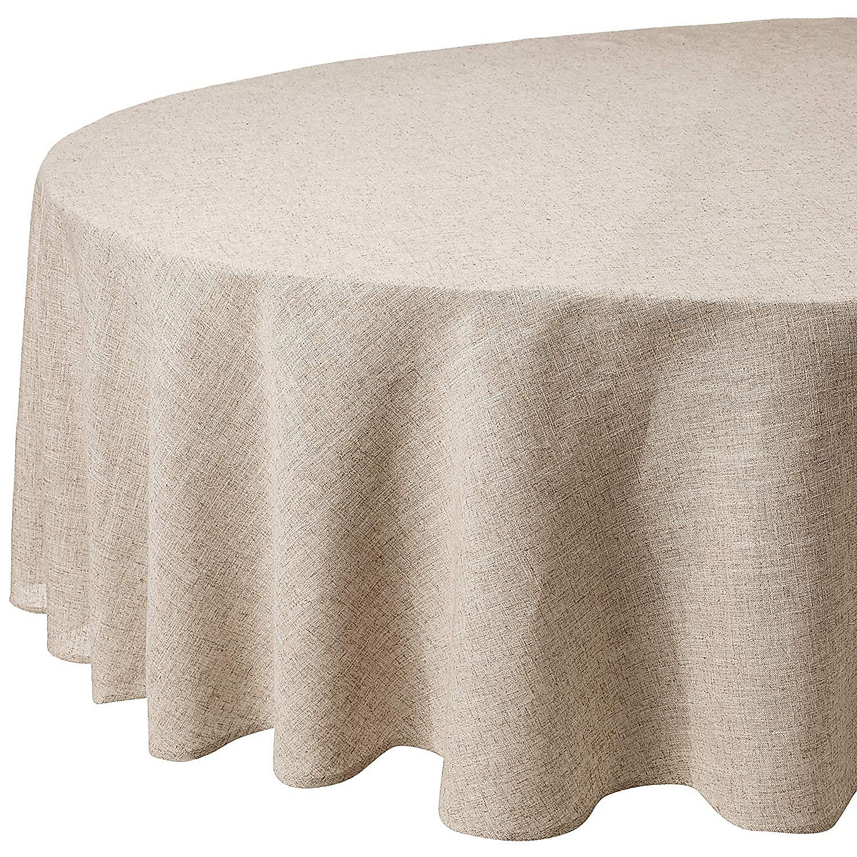 Fennco Styles Toscana Classic Natural Round Tablecloth. One Piece. (96 Inch Round)