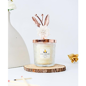 Lava & Leisure Luxury Scented Candles, 7 oz. Glass Vessel, Cotton Wick, Soy Wax, Gift Box, Vanilla Scented, Candles for Home, 45 Hours Long Burning Candle, Decorative Candles, and Aesthetic Candles