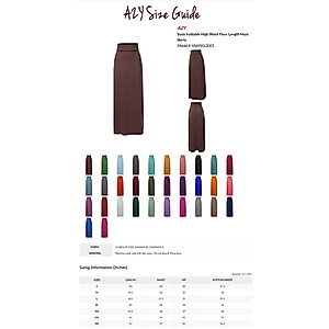 A2Y Basic Foldable High Waist Floor Length Maxi Skirts Black XL