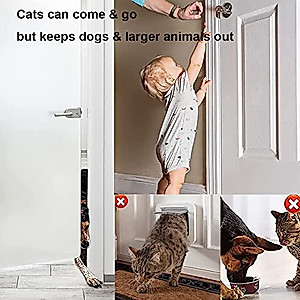 Cat Door Holder Latch, 2PCS Adjustable Door Latch Pet Doors for Cats, Alternative Installs Fast Latch Strap Let's Cats in and Keeps Dogs Out of Litter & Food, No Need for Baby Gate and Pet Door