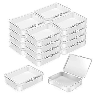 Rcybeo 16 Pcs Small Plastic Storage Containers with Lids, 4.5x3.4 Inches Craft Organizers Small Plastic Boxs for Collecting Small Items, Beads, Jewelry, Crafts Accessories, Game Pieces, Business Cards,Tools