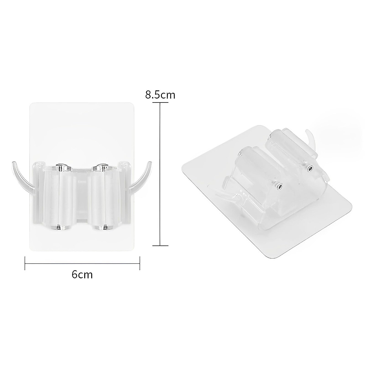 2PCS Mop Broom Holder Wall Mount Self Adhesive, Broom Rack Mop Hanger for Closet broom Storage Cabinet, Garden Tool Organizer Tool Hangers for Garage Wall No Drill