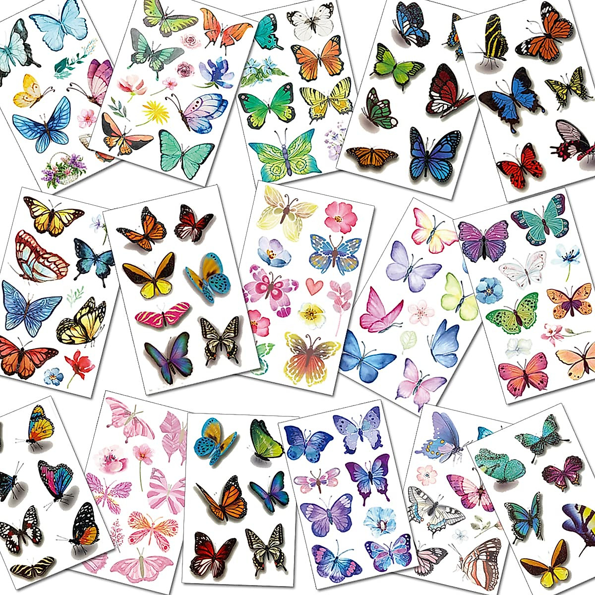 Tazimi 110 Styles Butterfly Temporary Tattoos for Kids Women,Glitter Butterfly Tattoos For Party Favors Gifts Decoration