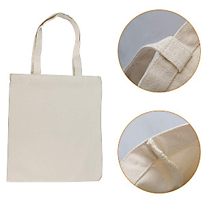 Faylapa 6 Pcs Canvas Tote Bags,Heavy Duty and Strong Easter Hunter Bag Shopping Grocery Bag Blank Cotton Bags for Decorating Crafts DIY,Painting (Beige,12.2"x14.3")