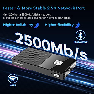 MOREFINE M6 Mini PC, Intel 11th Gen N6000 (up to 3.3GHz) Mini Desktop Computers Windows 11 Pro, 8GB LPDDR4 RAM/256G M.2 NVME SSD, Gaming PC Support WiFi6/ AX201/BT5.2/2.5G Network Port